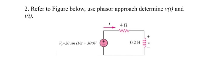 Solved 2. Refer to Figure below, use phasor approach | Chegg.com