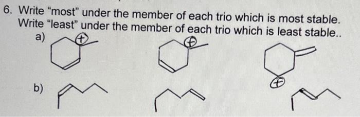 Solved 6. Write "most" under the member of each trio which | Chegg.com