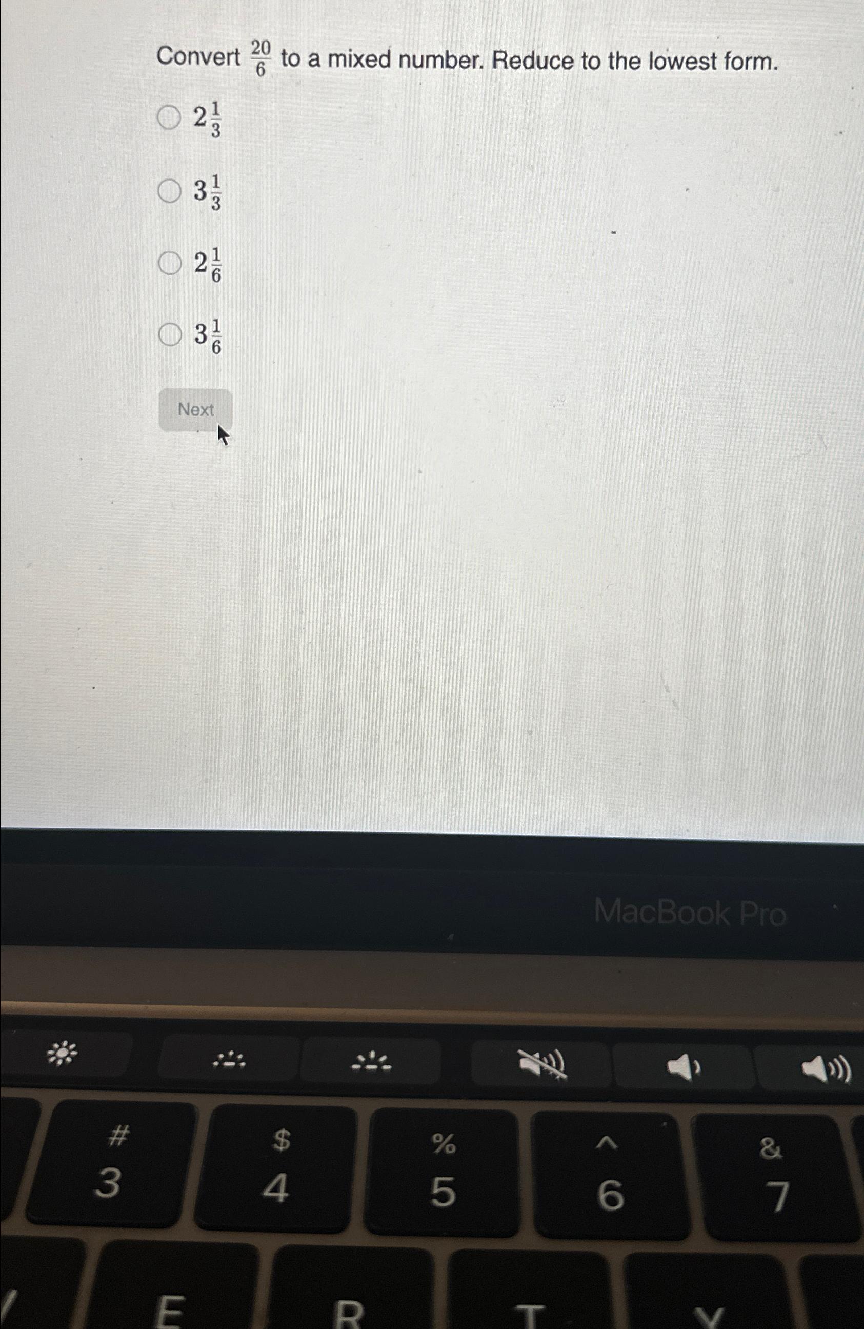 Solved Convert 206 ﻿to a mixed number. Reduce to the lowest | Chegg.com