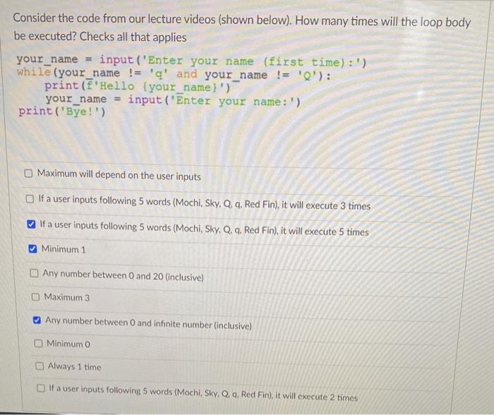 Solved Consider the code from our lecture videos (shown | Chegg.com
