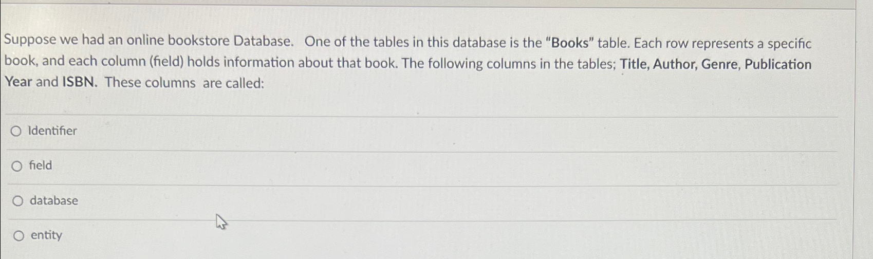 Solved Suppose we had an online bookstore Database. One of | Chegg.com