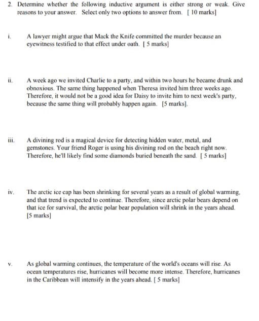 1. Each of the following arguments contains an | Chegg.com