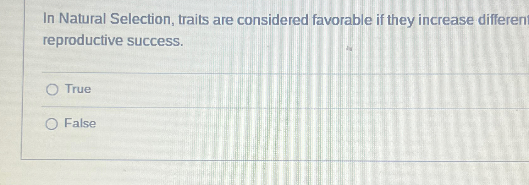 Solved In Natural Selection, traits are considered favorable | Chegg.com