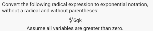 Solved Convert the following radical expression to | Chegg.com