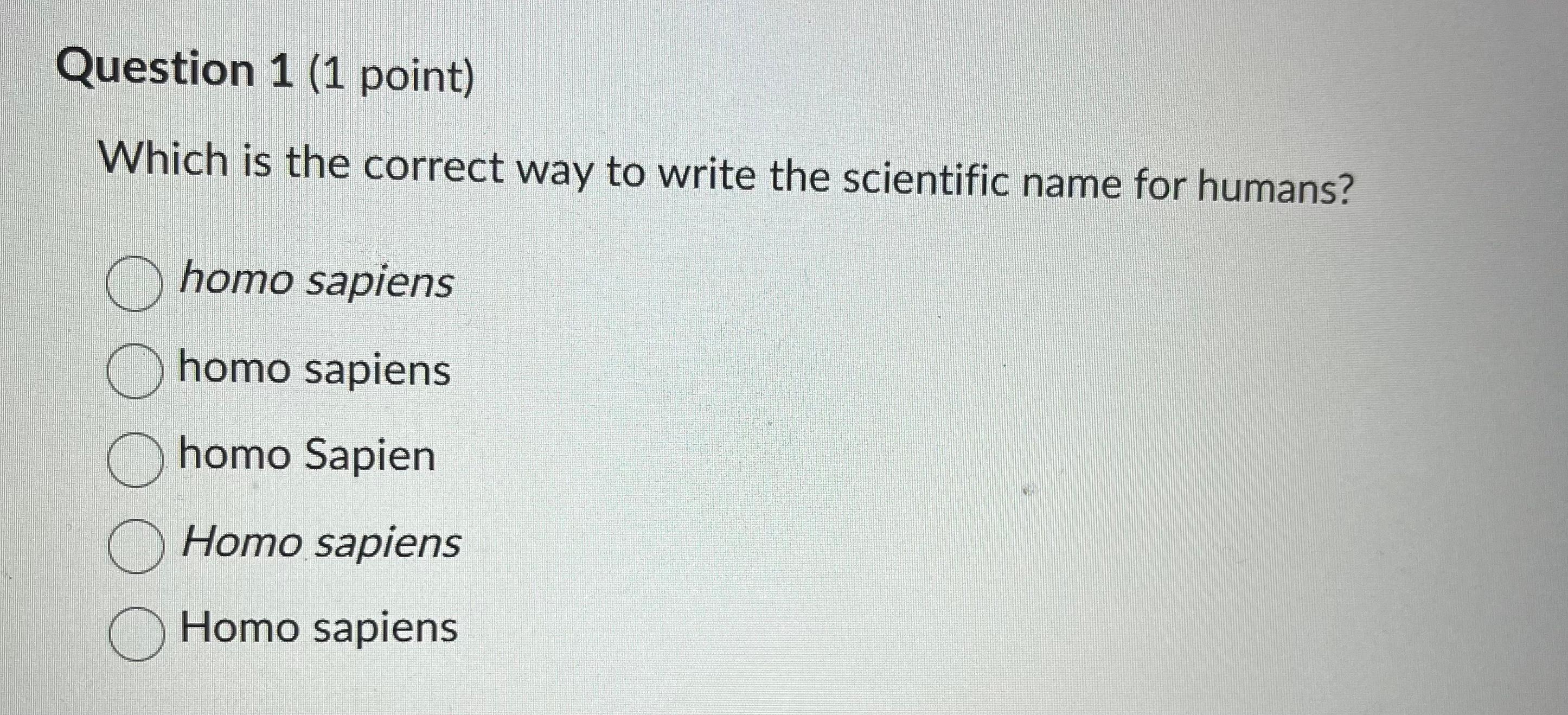 Solved Question 1 (1 ﻿point)Which is the correct way to | Chegg.com