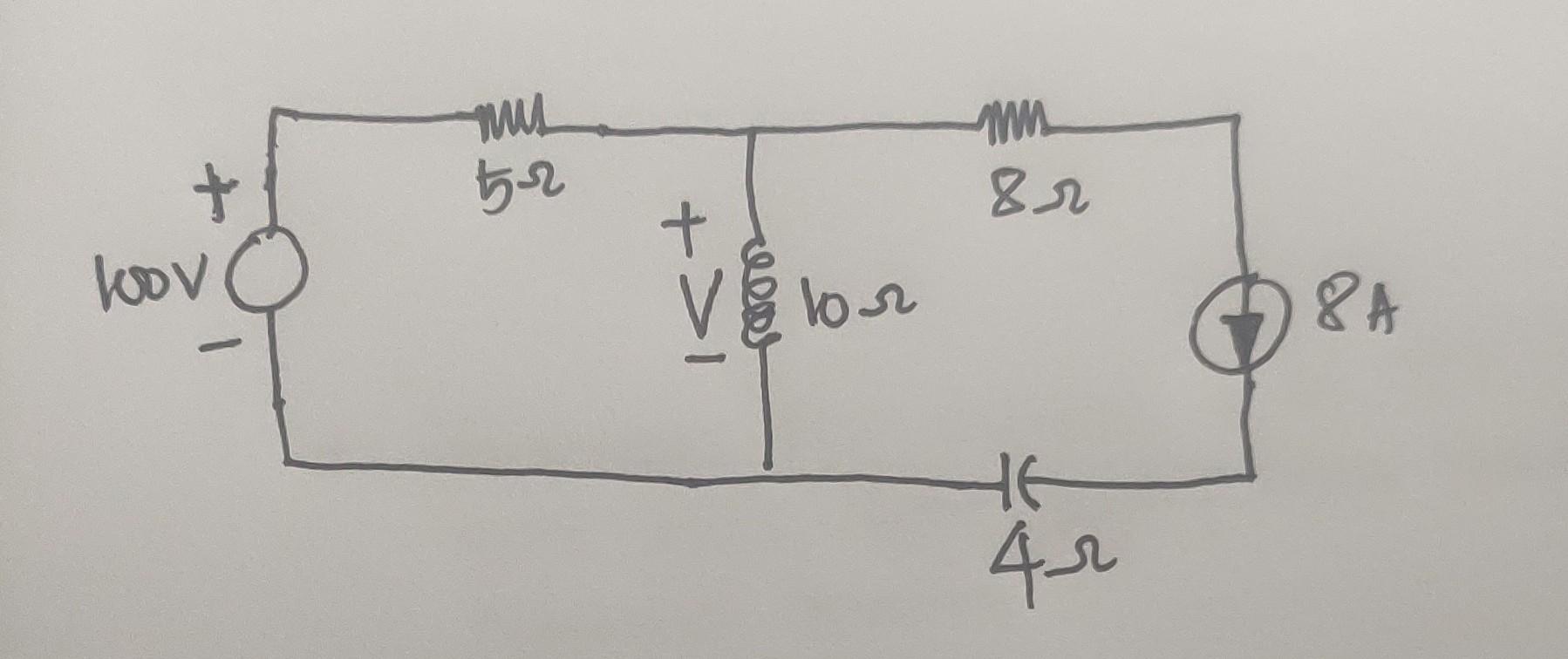 Solved Determine the voltage V across the 10 ohms inductor | Chegg.com