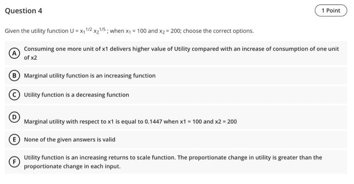 Solved Given the utility function U=x11/2x21/5; when x1=100 | Chegg.com
