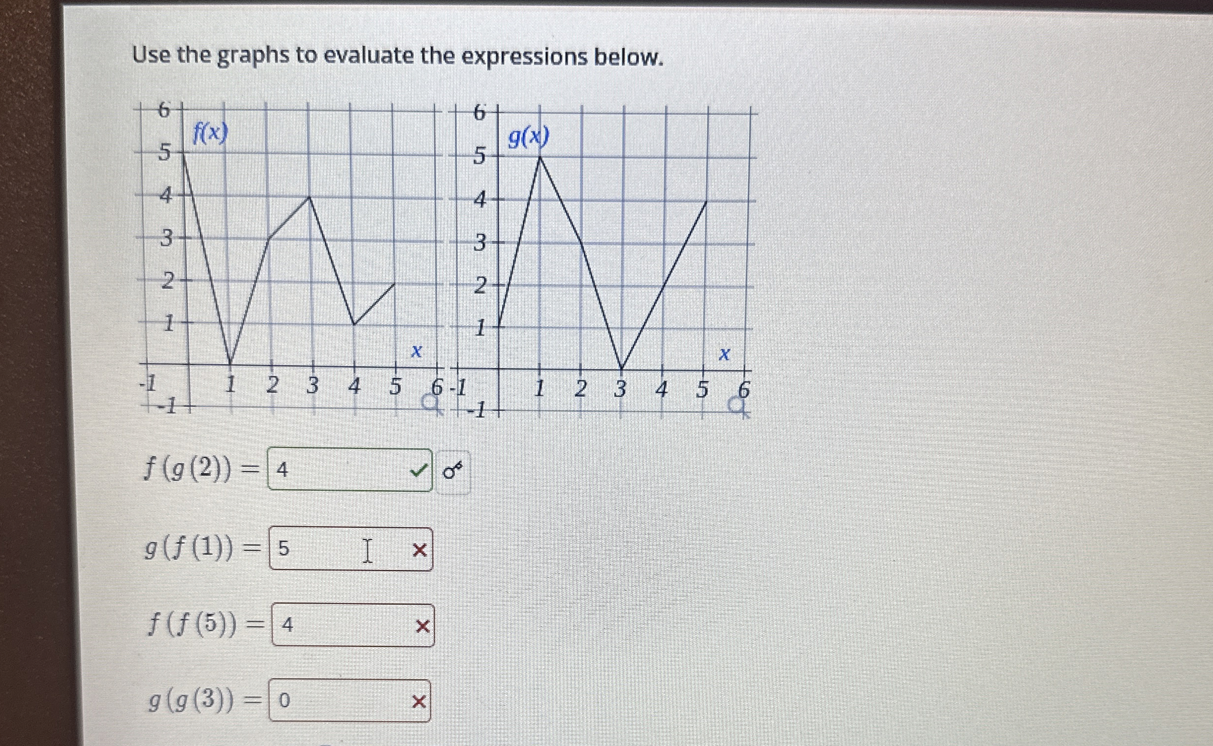 Solved Use the graphs to evaluate the expressions | Chegg.com