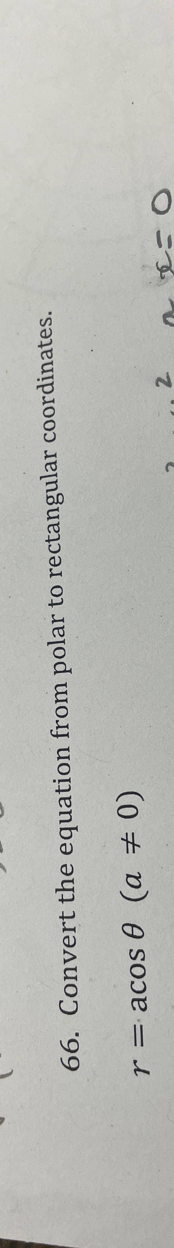 Solved Convert the equation from polar to rectangular | Chegg.com