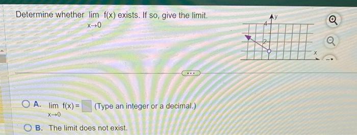 Solved Determine whether limx→0f(x) exists. If so, give the | Chegg.com