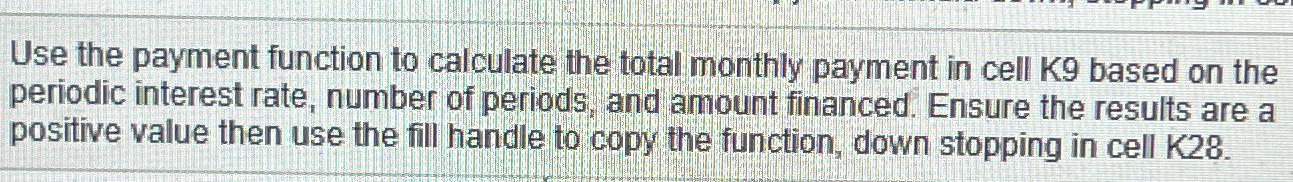 Solved Use the payment function to calculate the total | Chegg.com