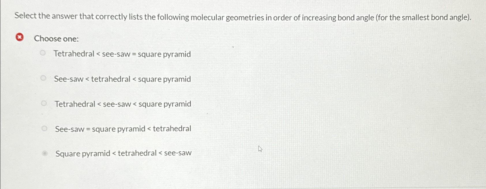 Solved Select the answer that correctly lists the following | Chegg.com
