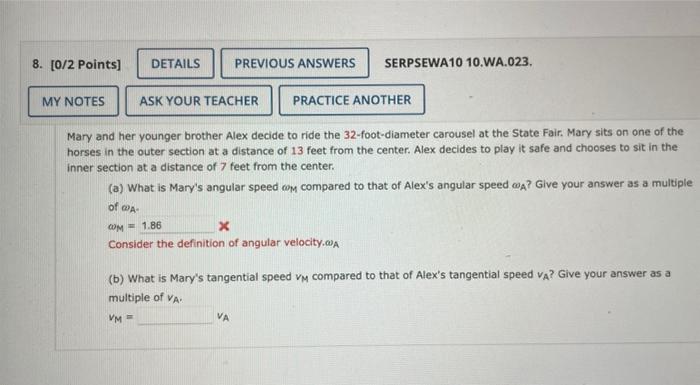 Solved Mary and her younger brother Alex decide to ride the | Chegg.com