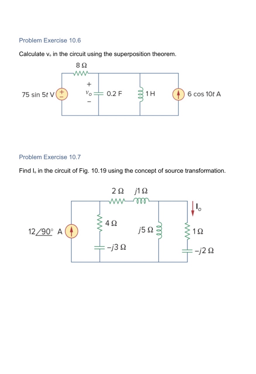 Solved Problem Exercise 10.6Calculate vo ﻿in the circuit | Chegg.com
