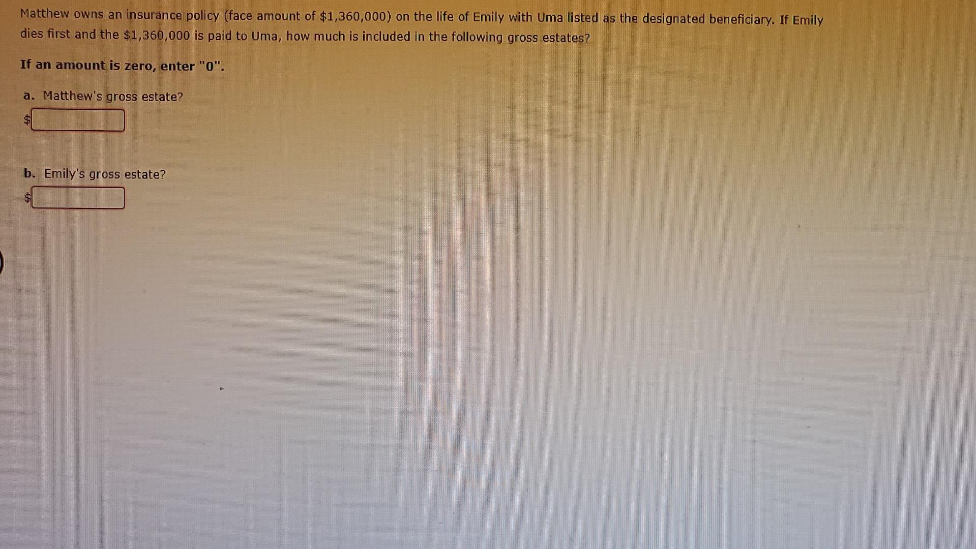 Solved Matthew owns an insurance policy (face amount of | Chegg.com