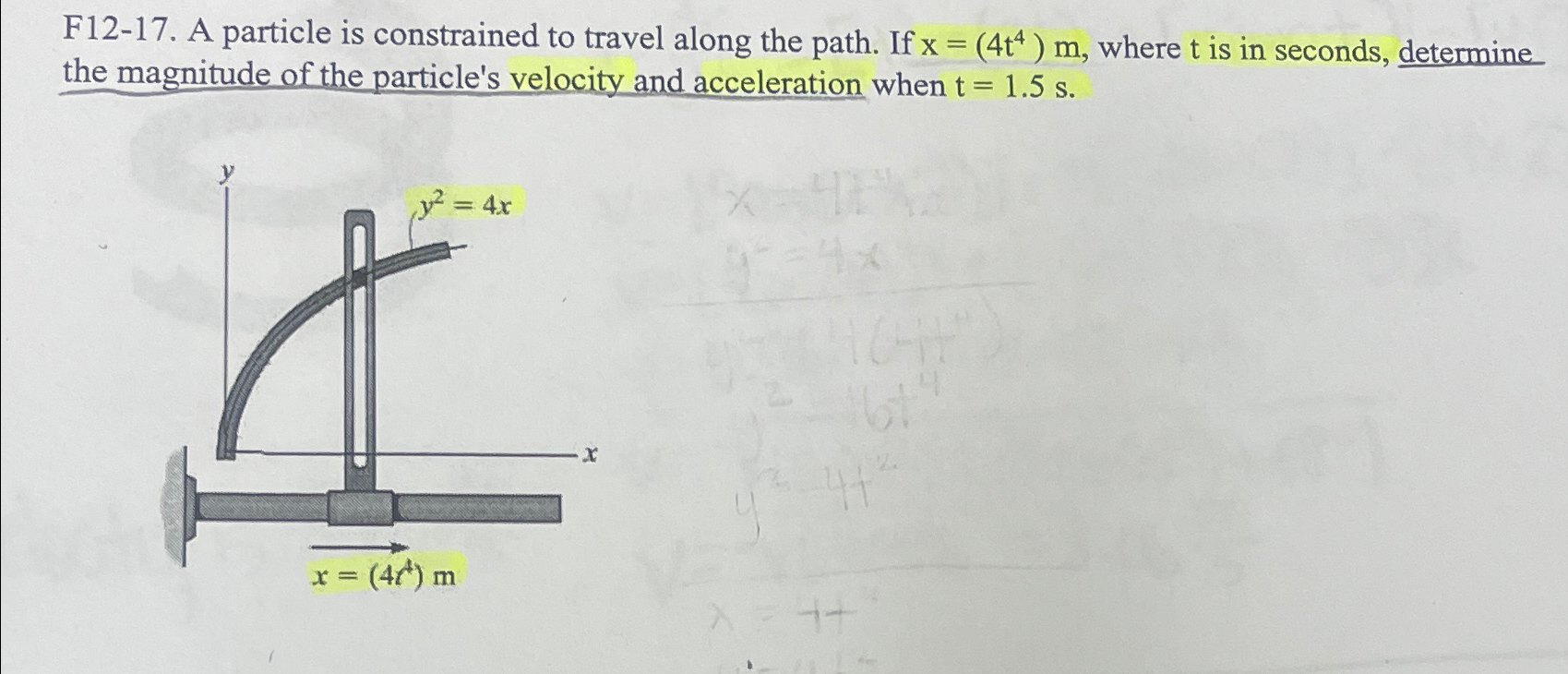 Solved F12-17. ﻿A particle is constrained to travel along | Chegg.com