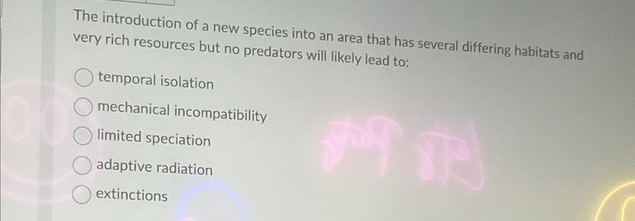 Solved The introduction of a new species into an area that | Chegg.com