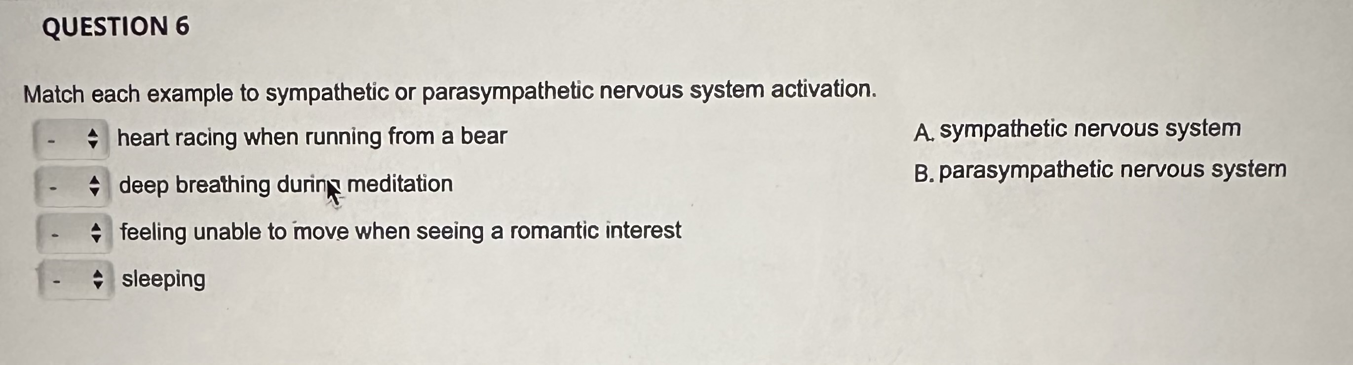 Solved QUESTION 6Match each example to sympathetic or | Chegg.com