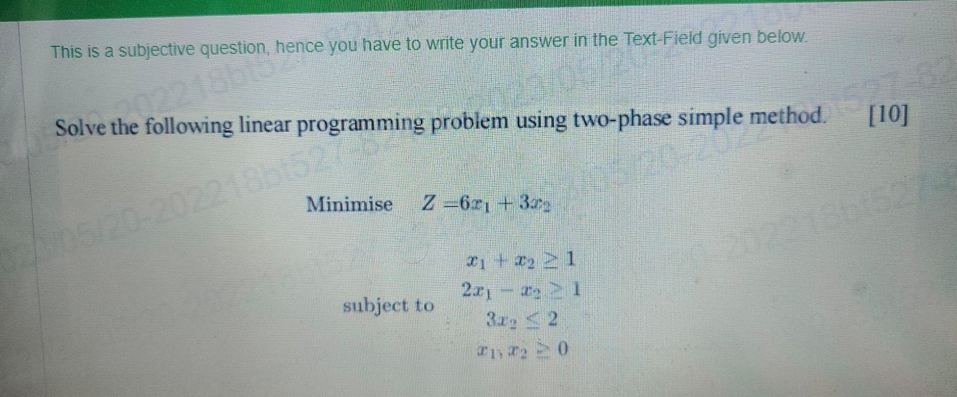 Solved Solve the following linear programming problem using | Chegg.com