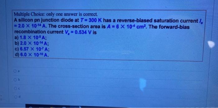 Solved Multiple Choice: only one answer is correct. A | Chegg.com