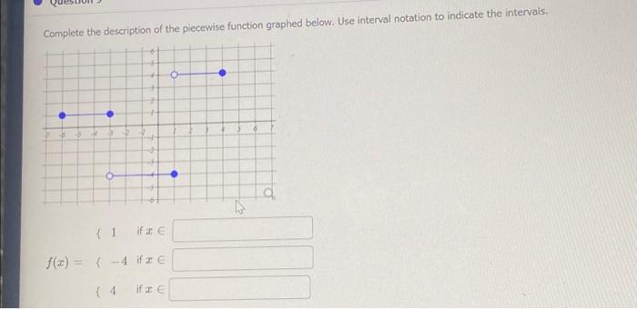 Solved Complete the description of the piecewise function | Chegg.com