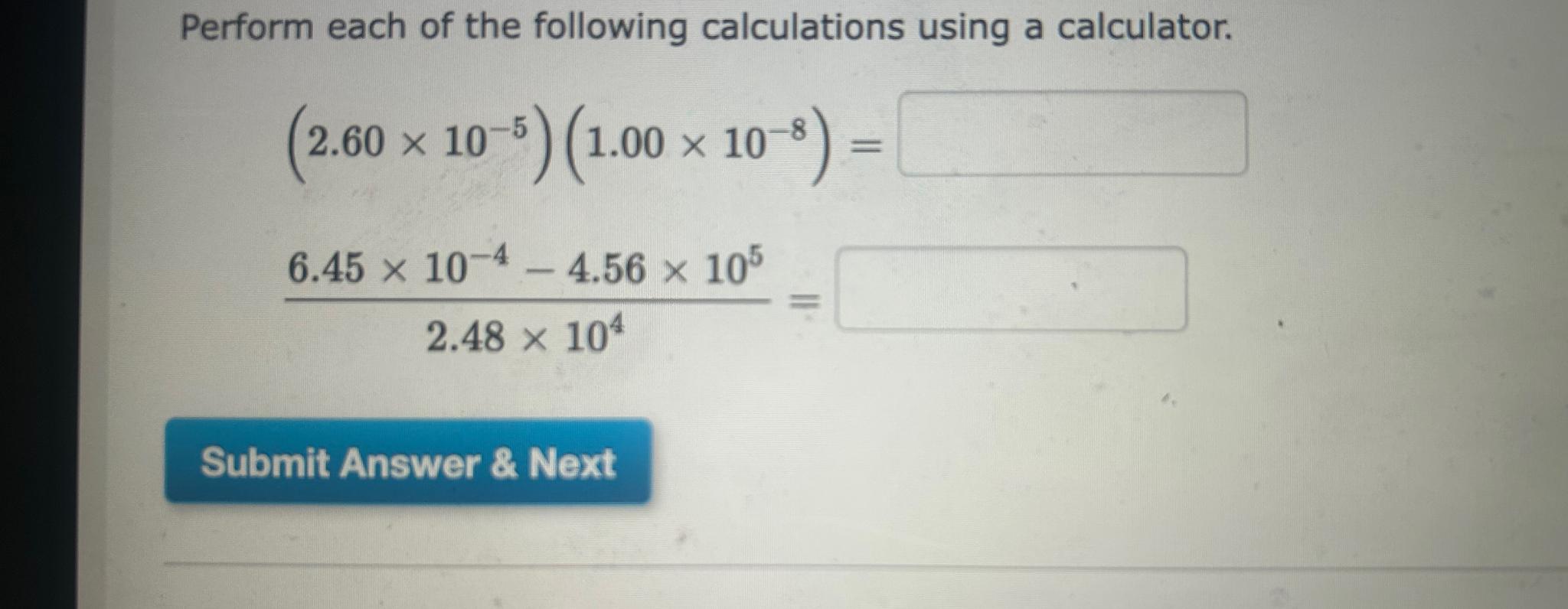 Solved Perform each of the following calculations using a | Chegg.com