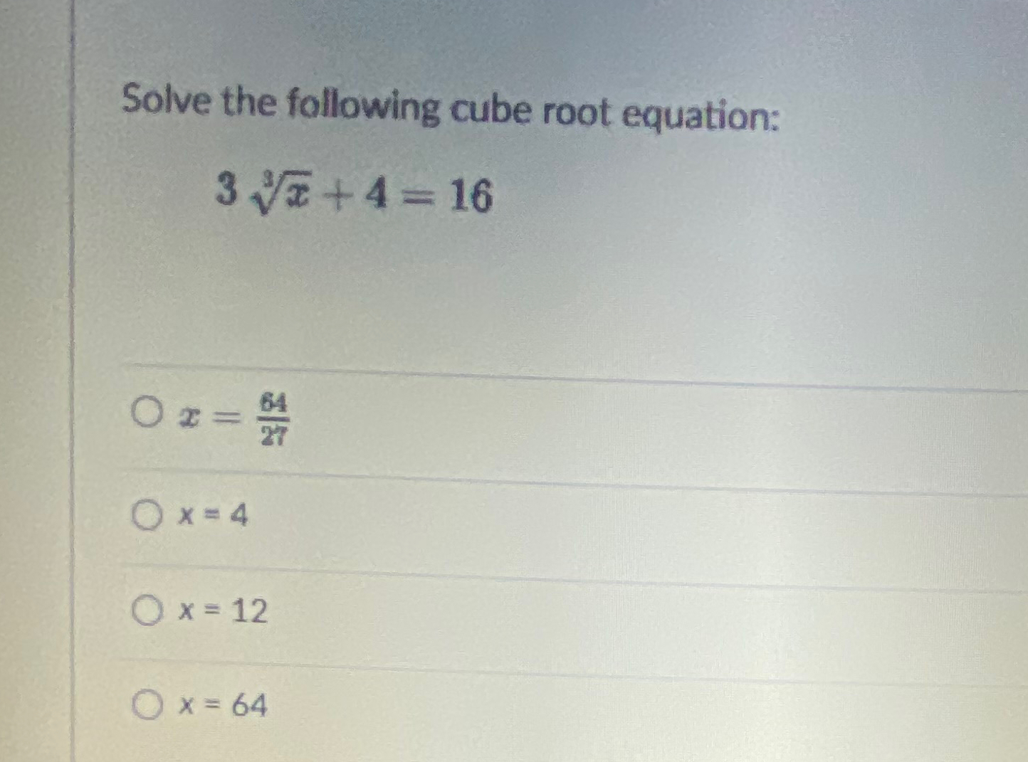 Solved Solve the following cube root | Chegg.com