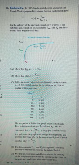Solved 89. Biochemistry. In 1913, biochemists Leonor | Chegg.com