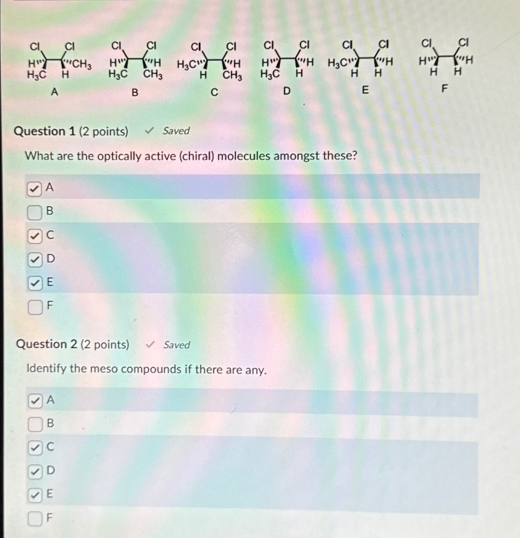 Solved Question 1 (2 points) SavedWhat are the optically | Chegg.com Solved Question 1 (2 points) SavedWhat are the optically | Chegg.com