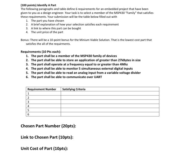 Solved (100 points) Identify A Part The following paragraphs | Chegg.com