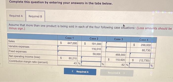 Solved Fill in the missing amounts in each of the eight case | Chegg.com