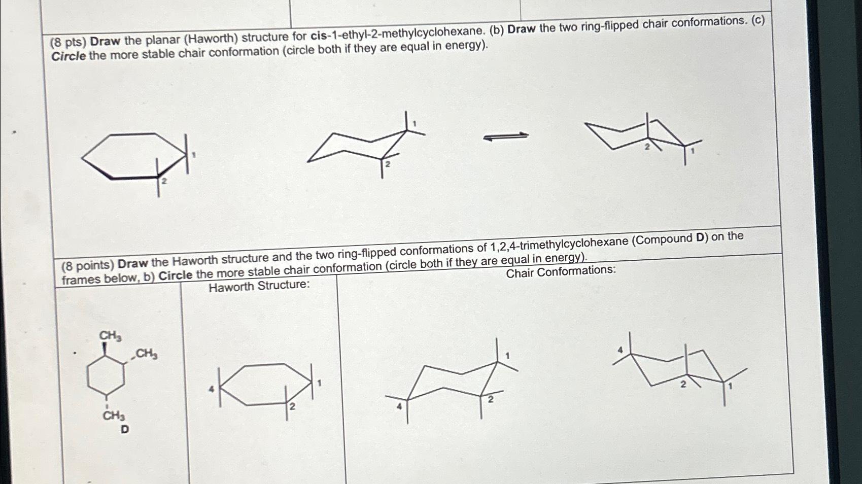 Solved (8 ﻿pts) ﻿Draw the planar (Haworth) ﻿structure for | Chegg.com