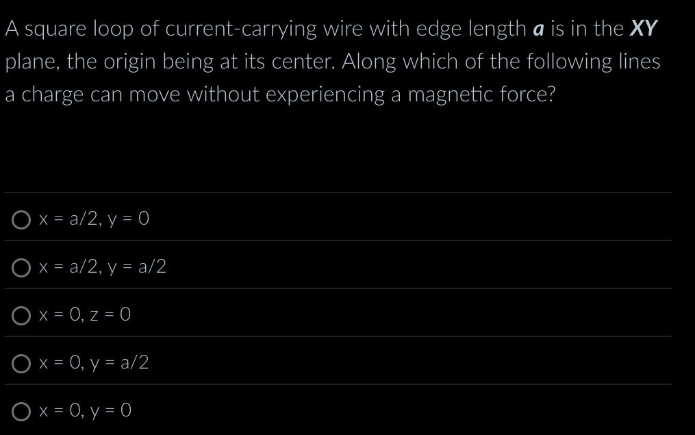 Solved A square loop of current-carrying wire with edge | Chegg.com