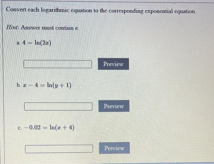 Solved pics includedconvert each logarithmic equation to the | Chegg.com