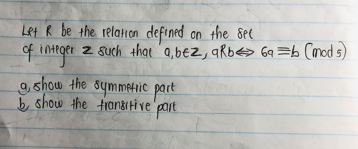 Solved Let R ﻿be the relation defined on the see of integer | Chegg.com