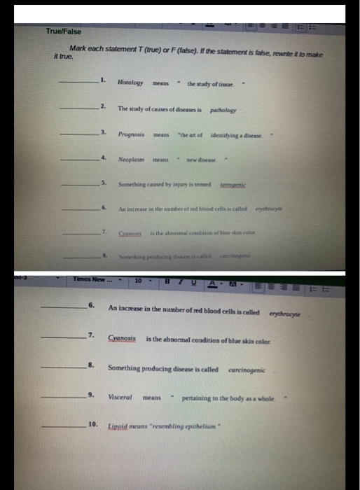 Solved True/False Mark each statement T (true) or F (false). | Chegg.com