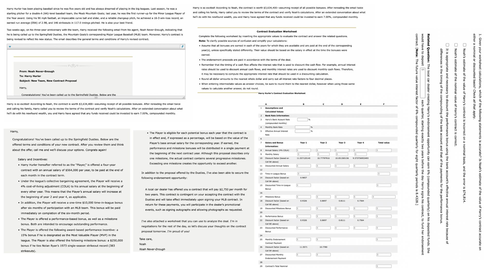 Solved Please fill out the Contract Evaluation Worksheet and | Chegg.com