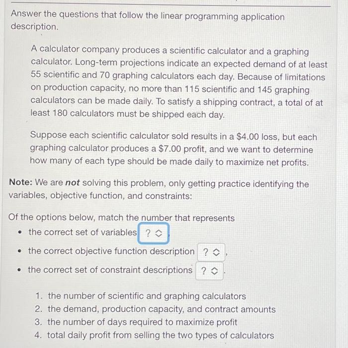 Solved Answer the questions that follow the linear | Chegg.com