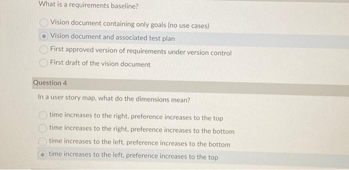 Solved What is a requirements baseline? Vision document | Chegg.com