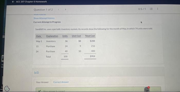 Solved Show Attempt History Current Attempt in Progress | Chegg.com