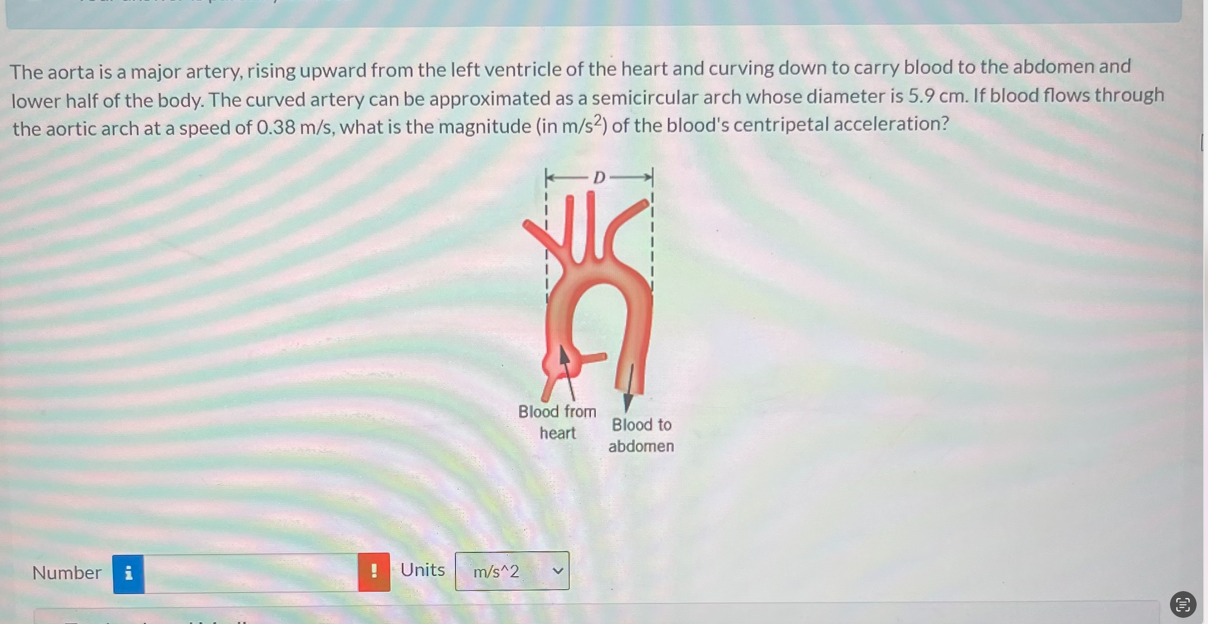 Solved The aorta is a major artery, rising upward from the | Chegg.com