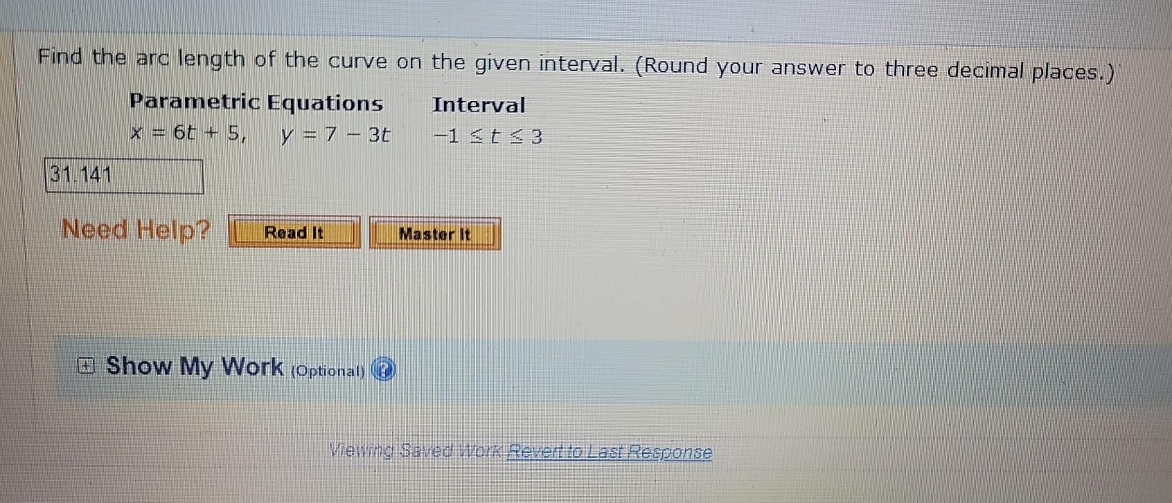 Solved Find the arc length of the curve on the given | Chegg.com