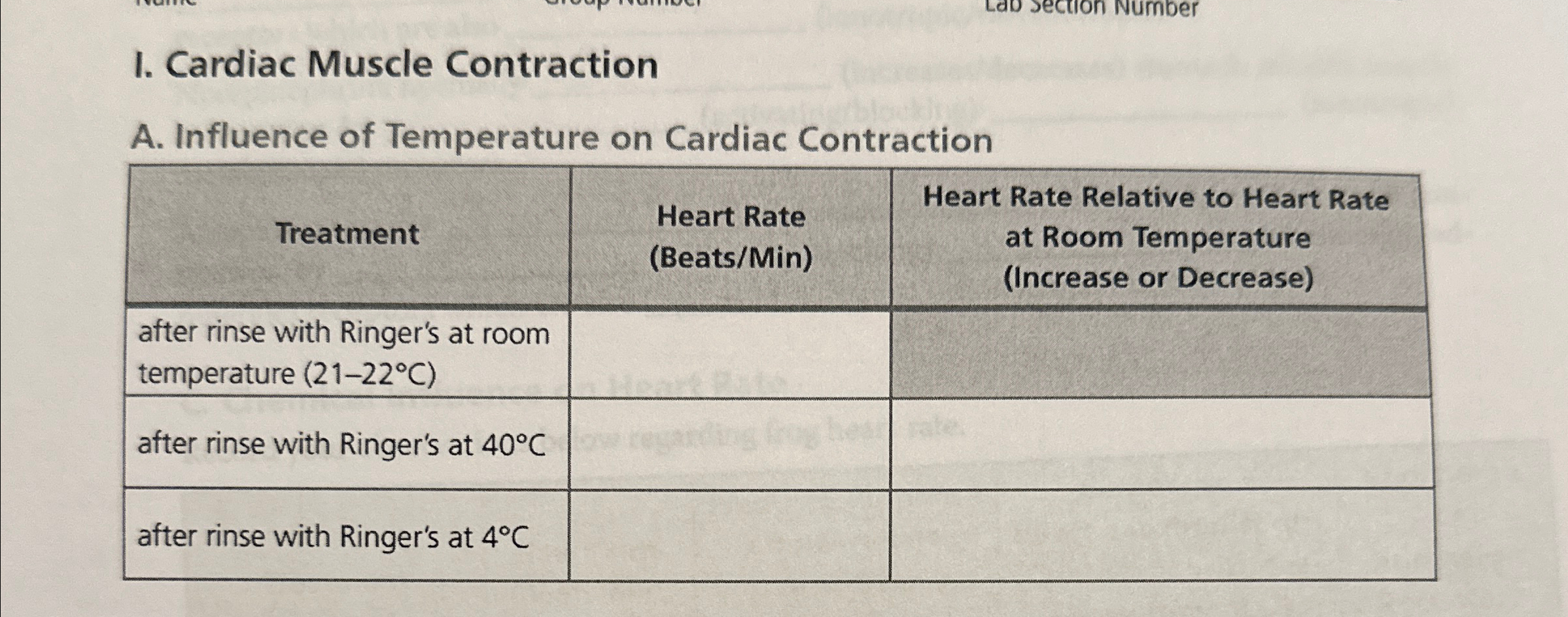 I. Cardiac Muscle ContractionA. ﻿Influence of | Chegg.com