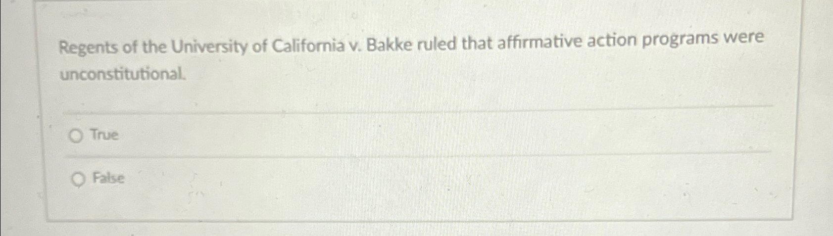 Solved Regents of the University of California v. ﻿Bakke | Chegg.com