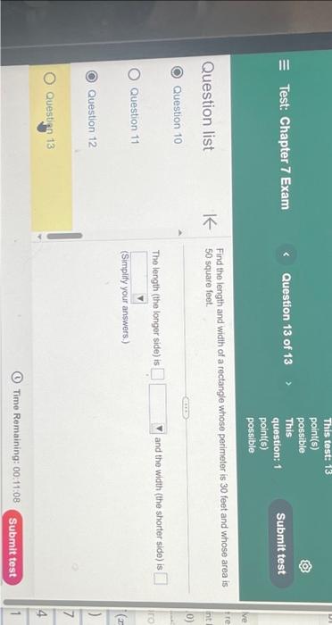 Solved Test: Chapter 7 Exam Question list Question 10 | Chegg.com