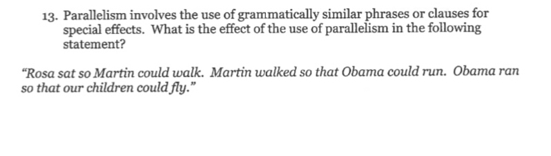 Solved Parallelism involves the use of grammatically similar | Chegg.com
