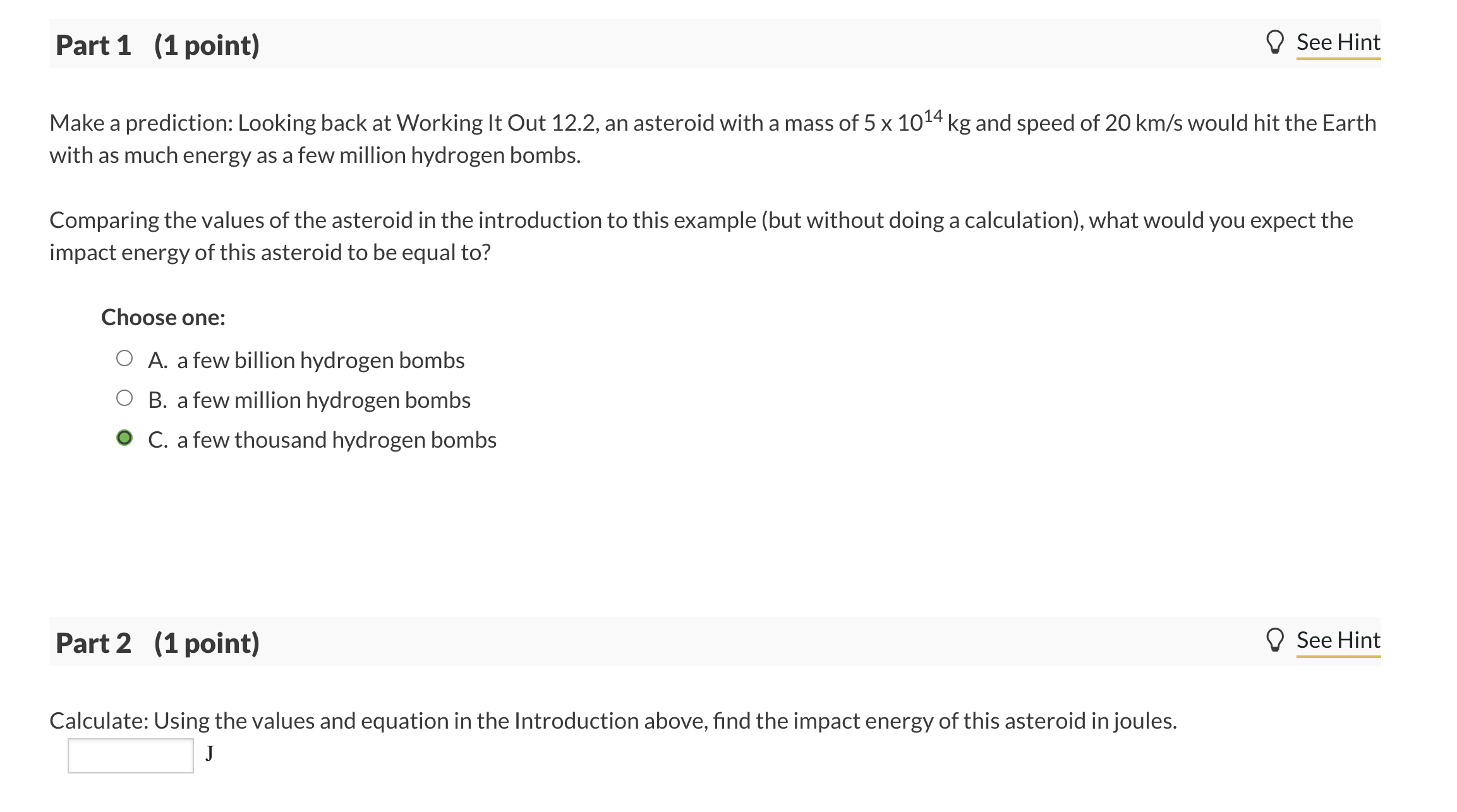 Solved Part 2 (1 ﻿point)Calculate: Using the values and | Chegg.com