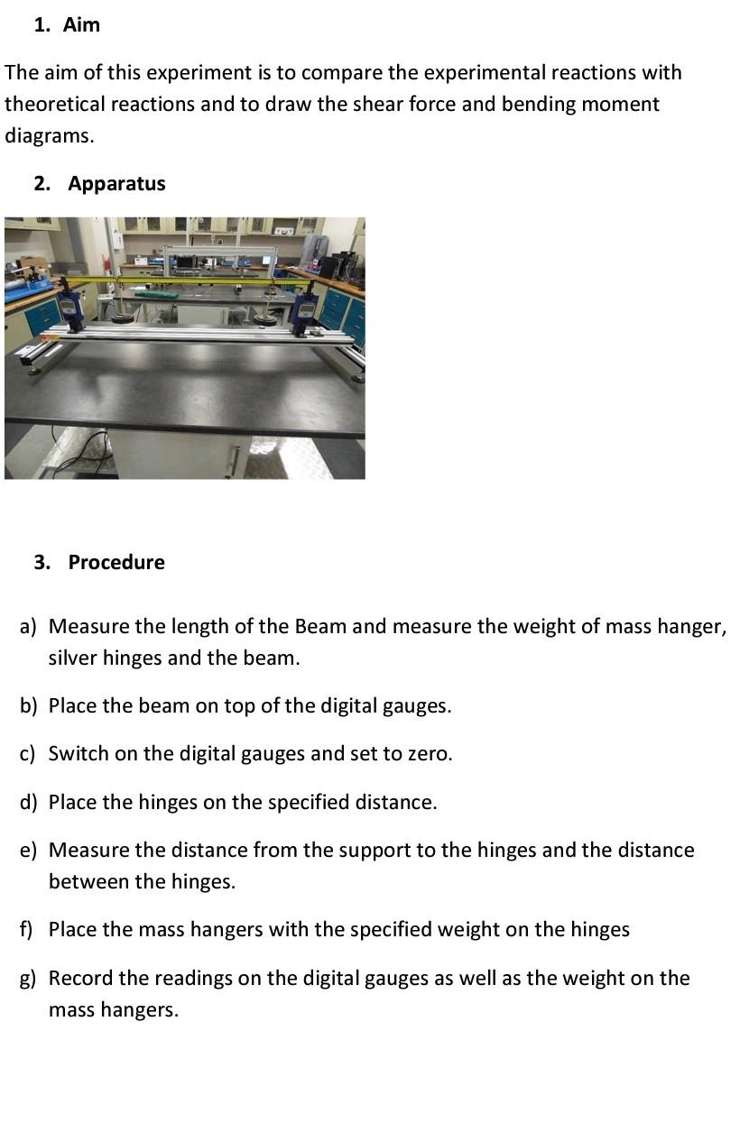 Solved 1. Aim The aim of this experiment is to compare the | Chegg.com