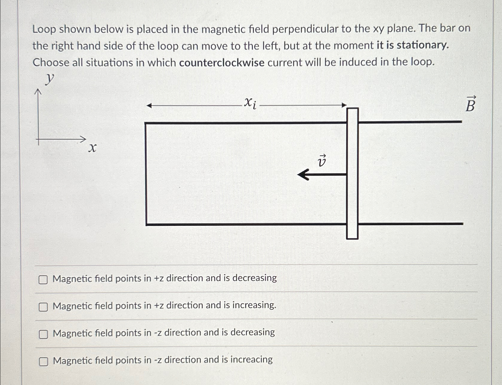Solved Loop shown below is placed in the magnetic field | Chegg.com