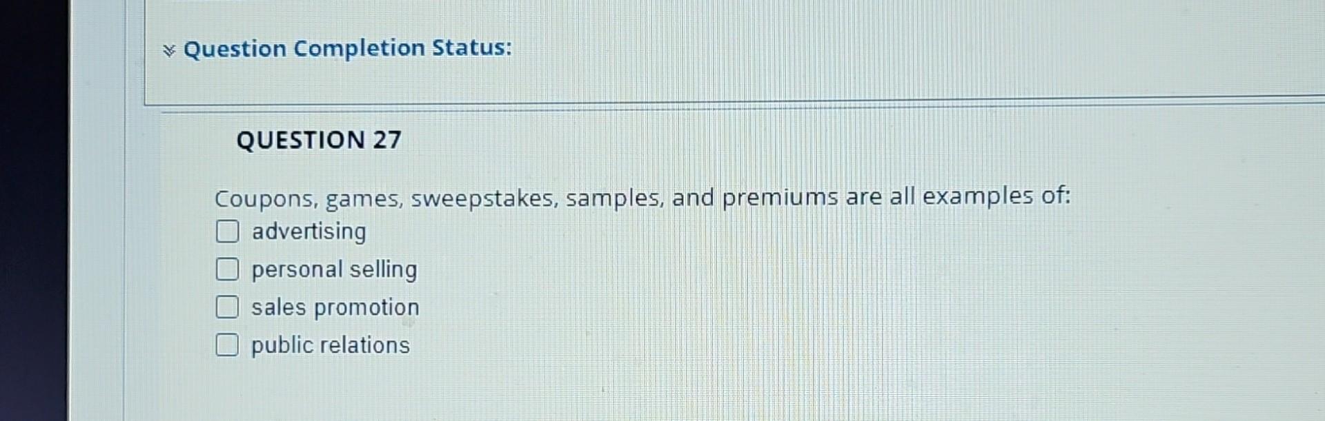 Solved Coupons, games, sweepstakes, samples, and premiums | Chegg.com
